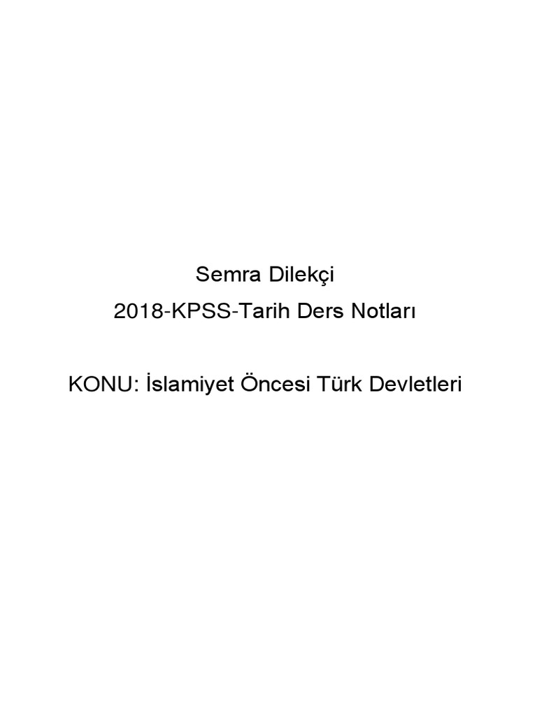 1 - Slamiyet Ncesi T RK Tarihi | PDF