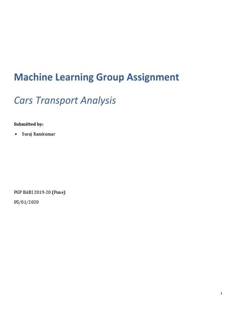 Machine Learning Assignment Report - Cars | PDF | Receiver Operating ...