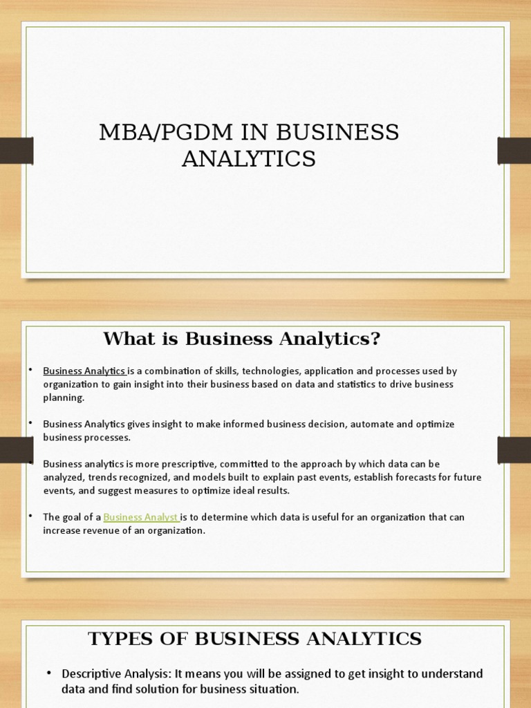 Scope of MBA-PGDM in Business Analytics | PDF | Analytics | Data Analysis