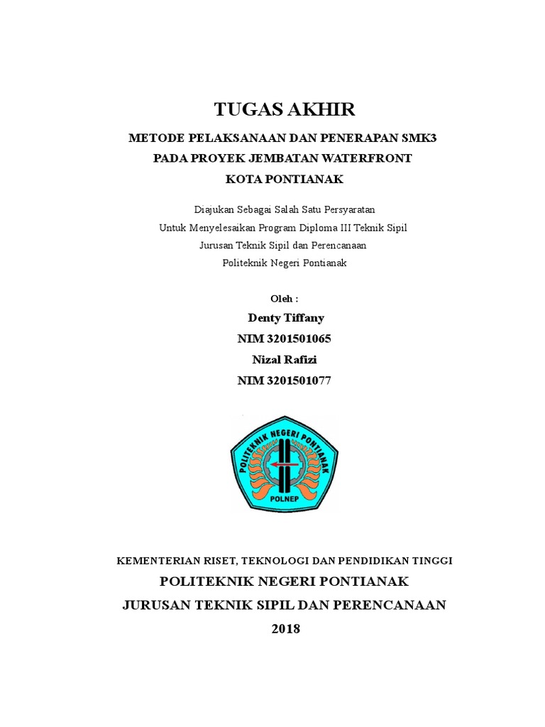 Metode Pelaksanaan Dan Penerapan SMK3 Pada Proyek Jembatan Waterfront ...