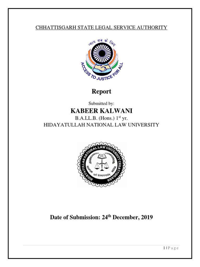 State Legal Service Authority Internship Experience Report | Download ...