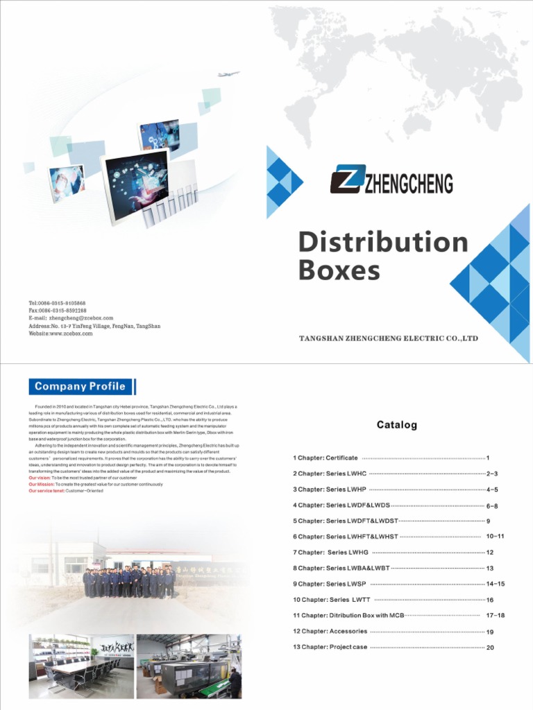 E-Catalogue of Distribution Box and Junction Box From ZCEBOX | PDF