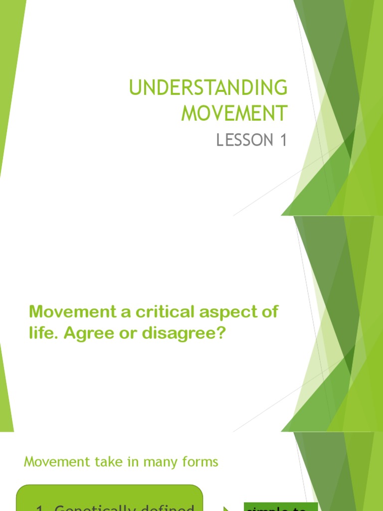 Understanding Movement-Lesson 1 | PDF | Motor Control | Learning