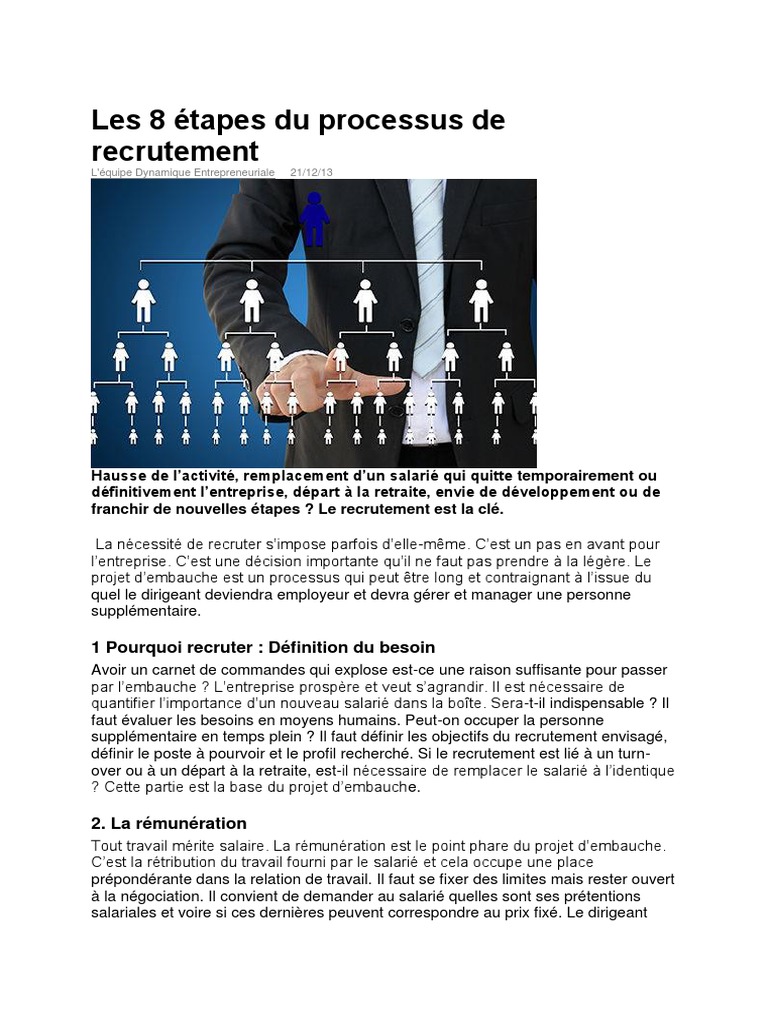 8 étapes clés du processus de recrutement | PDF | Recrutement | Intérim ...