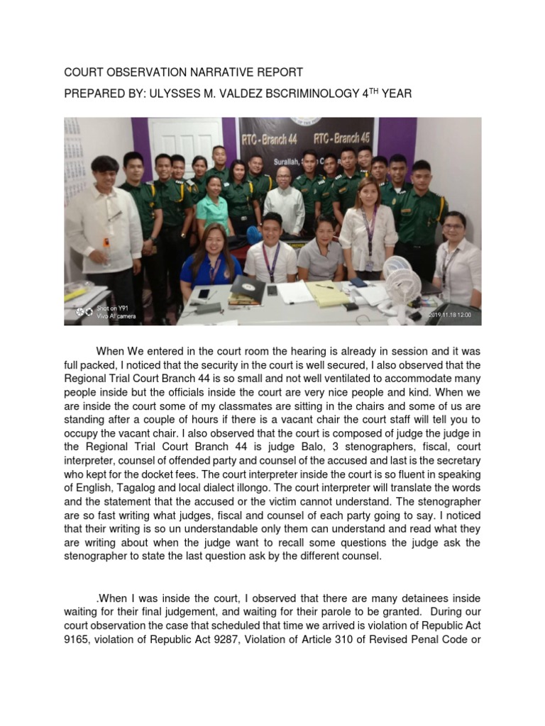 Court Narrative Report | PDF | Rape | Language Interpretation