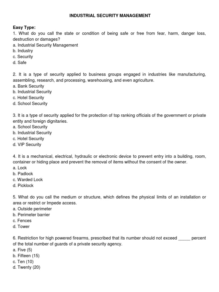 Industrial Security Management | PDF | Security Guard | Information ...