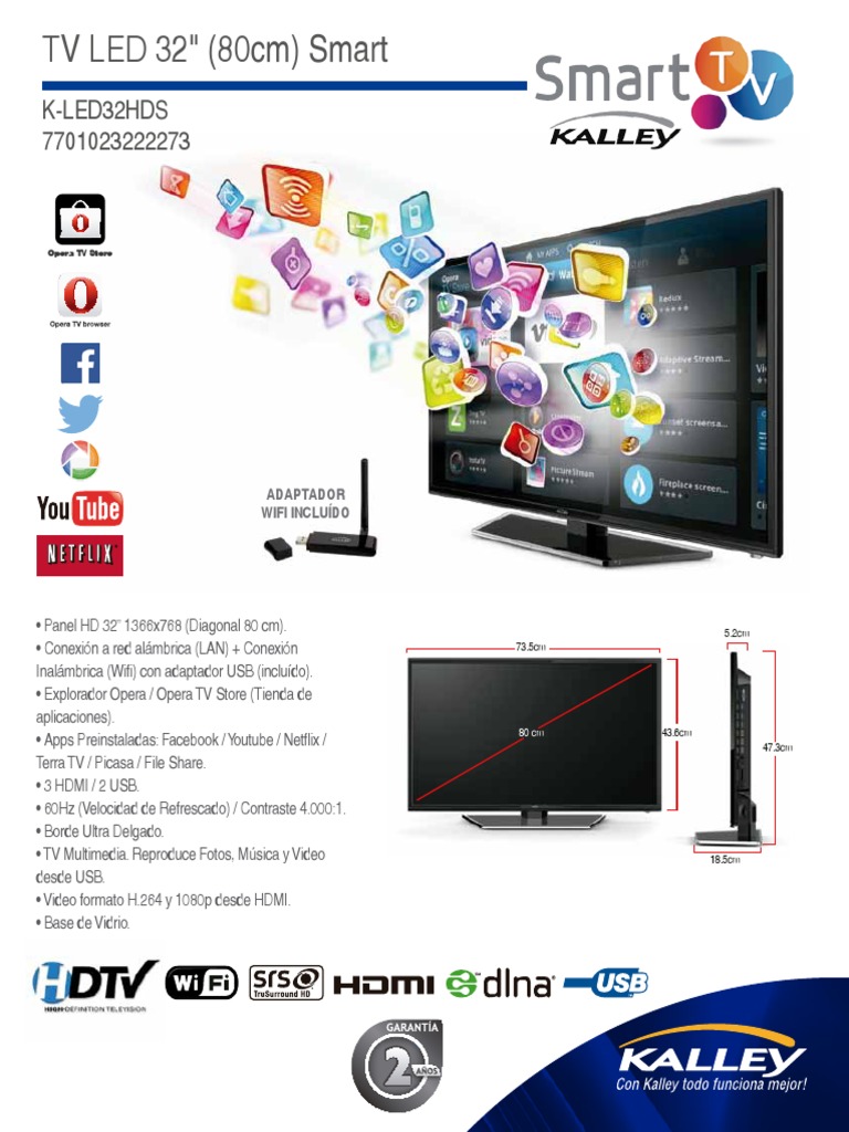 Ficha Led 32 Smart K-Led32hds | PDF