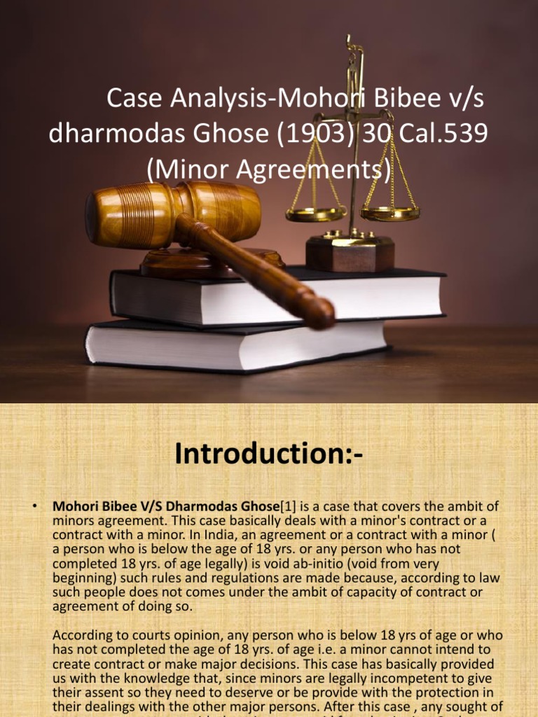 Mohori Bibee v Dharmodas Ghose Case Analysis | PDF | Loans | Mortgage Law