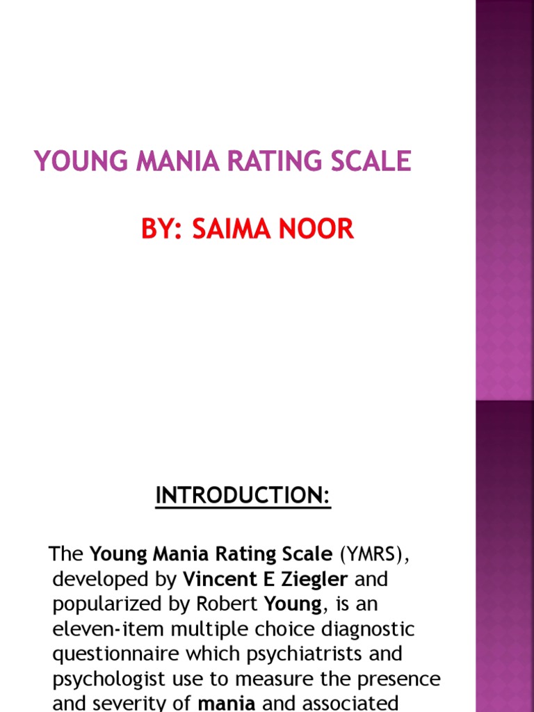 Young Mania Rating Scale | PDF