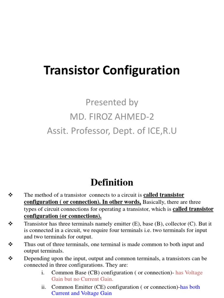 Transistor Configuration PDF | PDF | Amplifier | Bipolar Junction ...