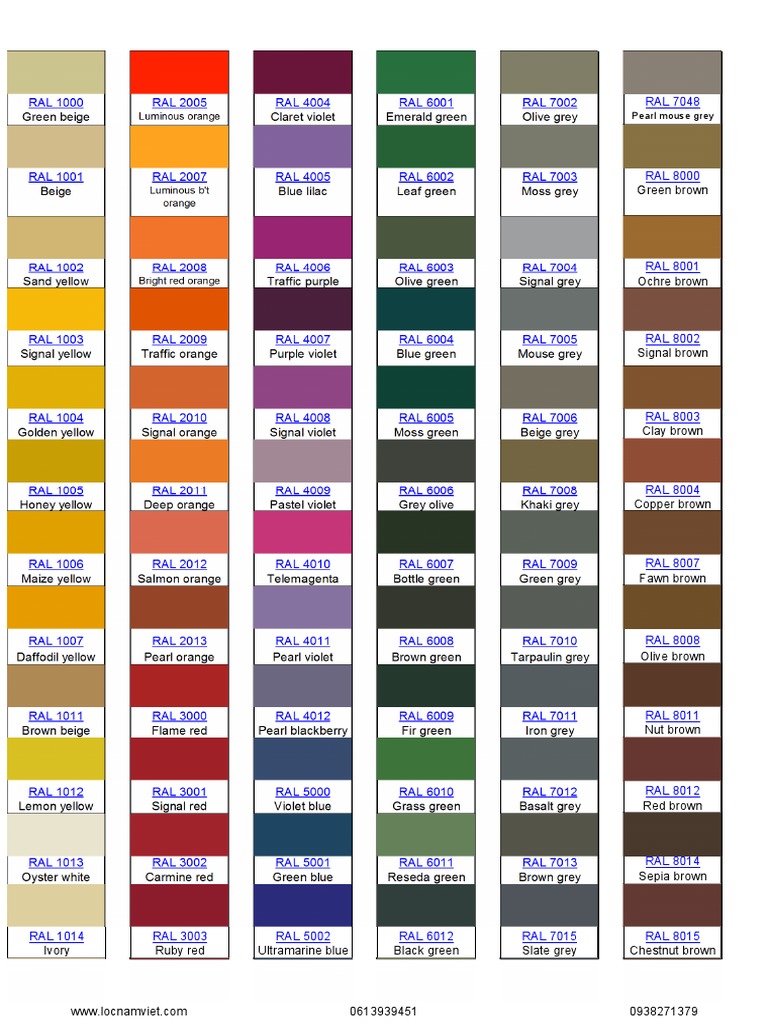 RAL Color Chart Paint Color Chart, Ral Color Chart, Ral, 46% OFF
