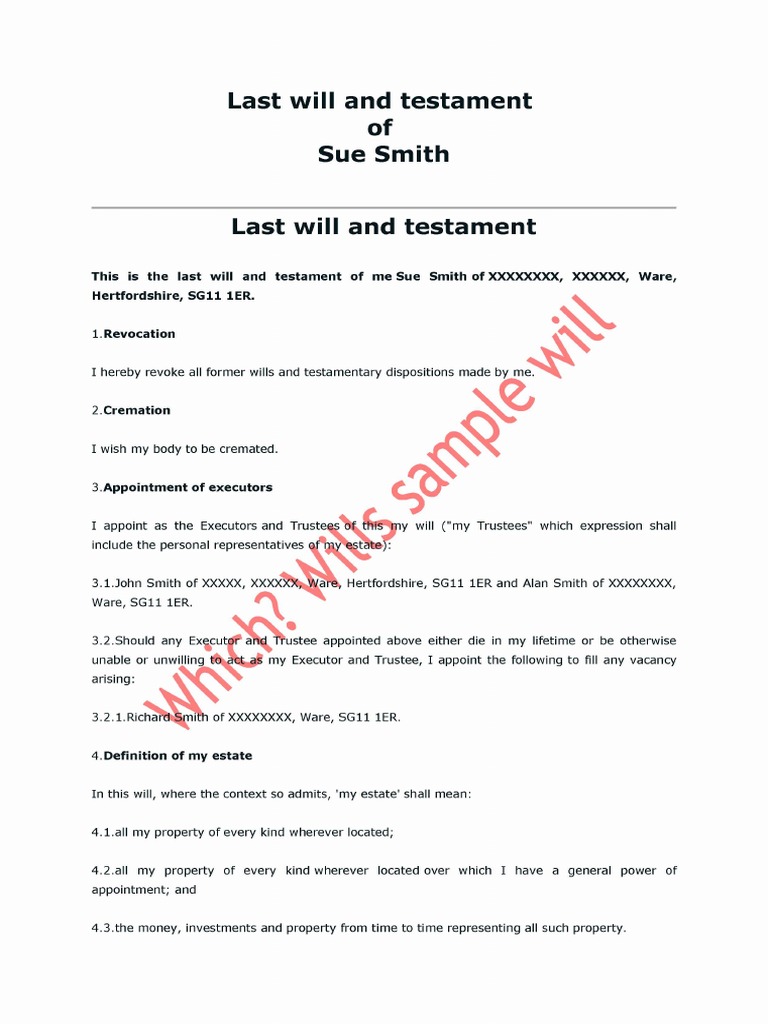 Which Wills Sample Single Will PDF | PDF
