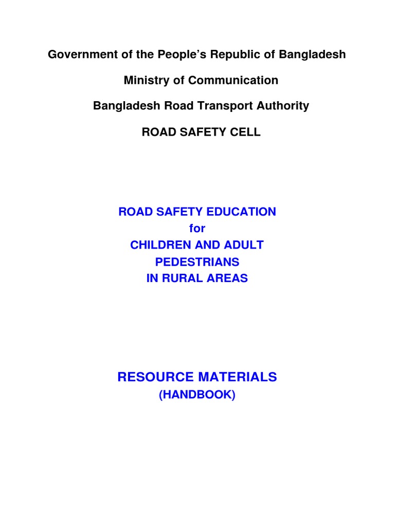 Road Safety Education Hand Book PDF | PDF | Road Traffic Safety | Traffic