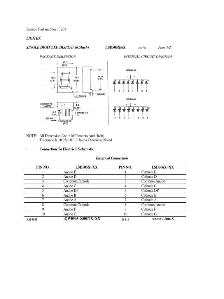 LED Display Specs for Engineers | PDF | Cathode | Applied And ...