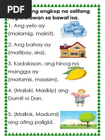 Sanhi at Bunga Activity Sheet | PDF