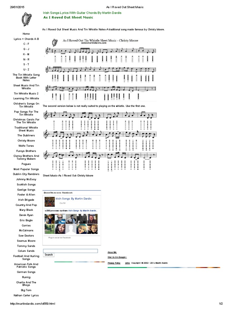 As I Roved Out Sheet Music PDF | PDF | Folk Music | Entertainment (General)