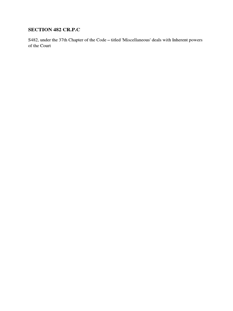 Sec 482 CRPC | PDF