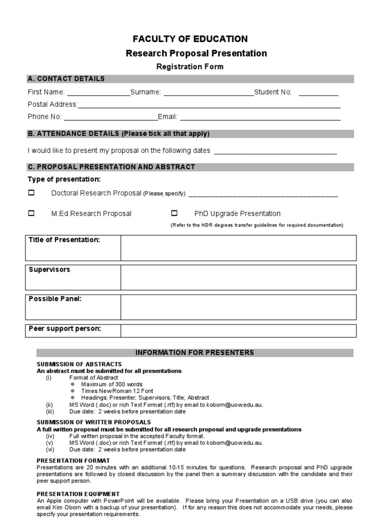 Research Proposal Presentation Information | PDF