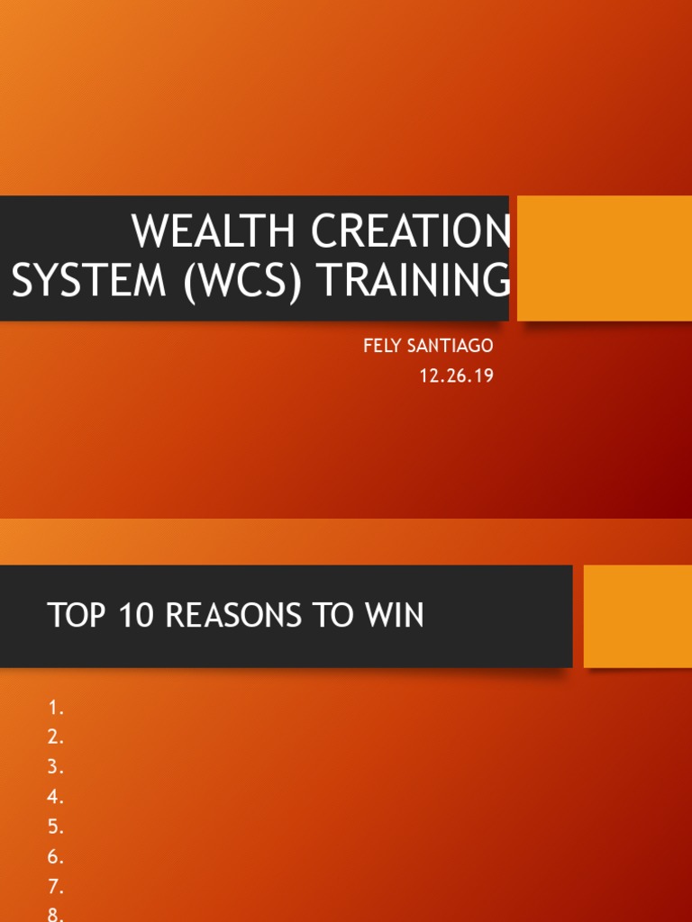Wealth Creation System Training | PDF | Business