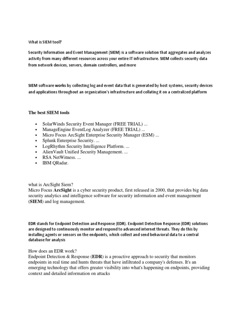 What Is SIEM Tool | PDF | Server (Computing) | Computer Security