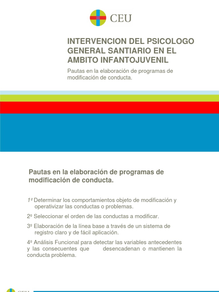 T.14 Pautas en La Elaboración de Programas de Modificación de Conducta ...