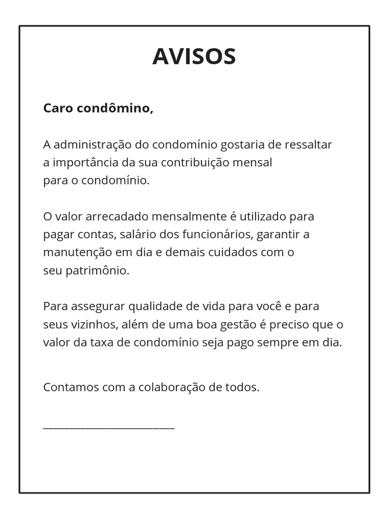 Modelo de Avisos | PDF