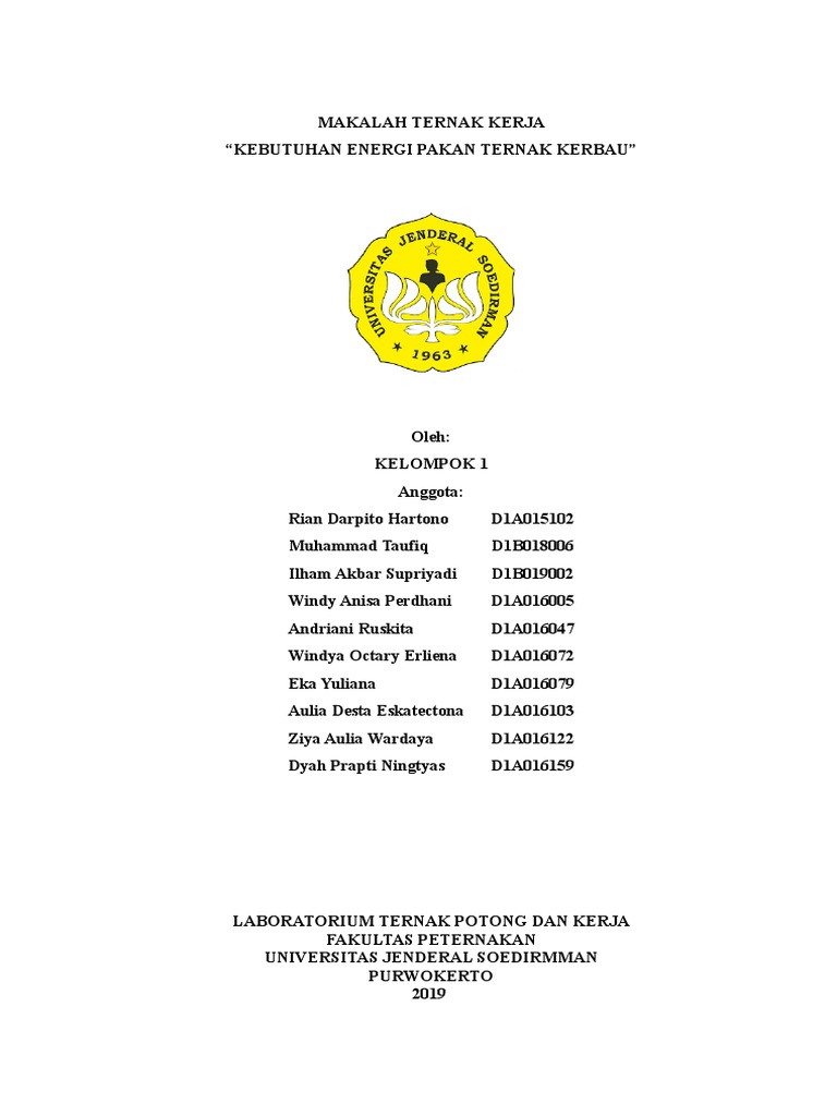 Energi Pakan untuk Ternak Kerbau Kerja | PDF
