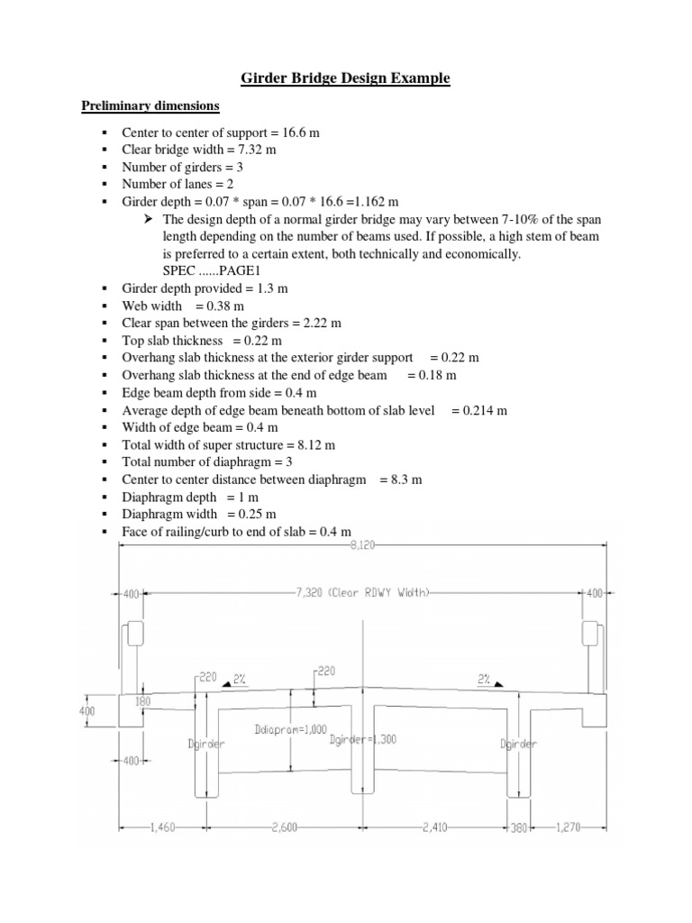 Girder Bridge Design Example | PDF | Bridge | Beam (Structure)