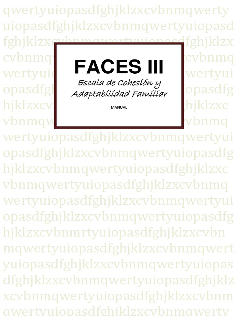 FACES III: Escala de Cohesión y Adaptabilidad Familiar | PDF | Validez ...