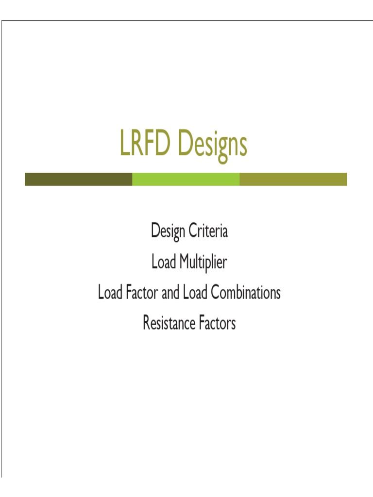 LRFD Design | PDF | Strength Of Materials | Concrete