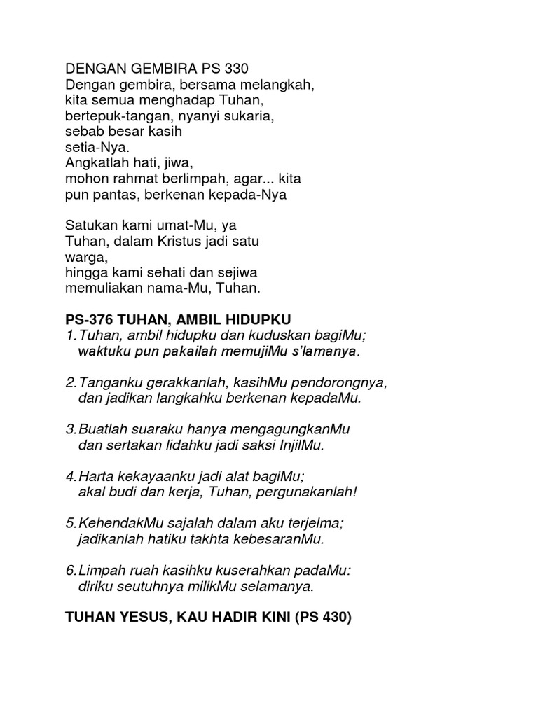 Dengan Gembira PS 330 | PDF
