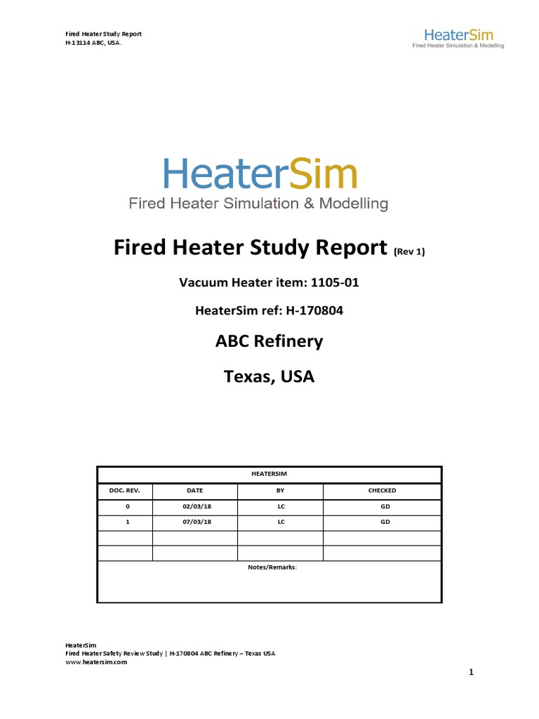 Fired Heater Study Report | PDF | Furnace | Combustion