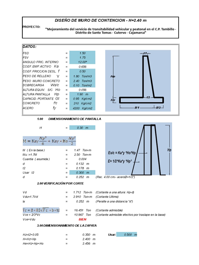 Diseño Estructural de Muro de Contencion | PDF | edificio | Sectores Economicos
