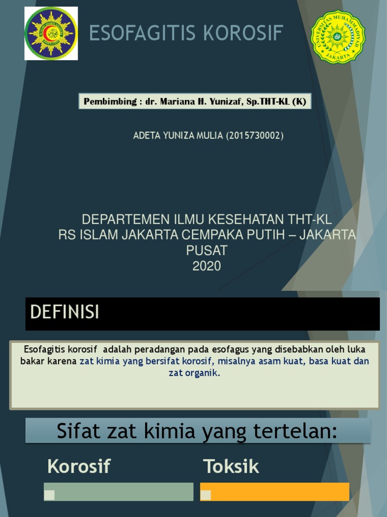 Esofagitis Korosif: Panduan Medis | PDF