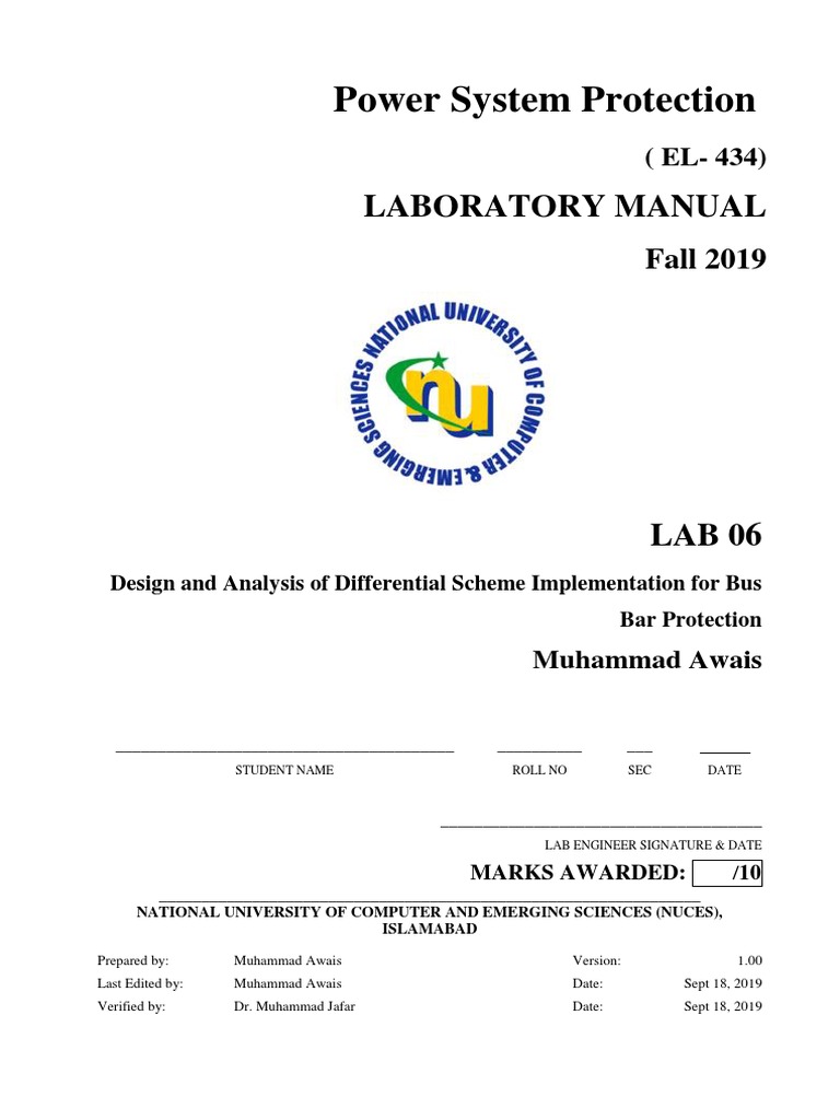 Lab 06-Differential Bus Bar Protection | Download Free PDF | Relay ...