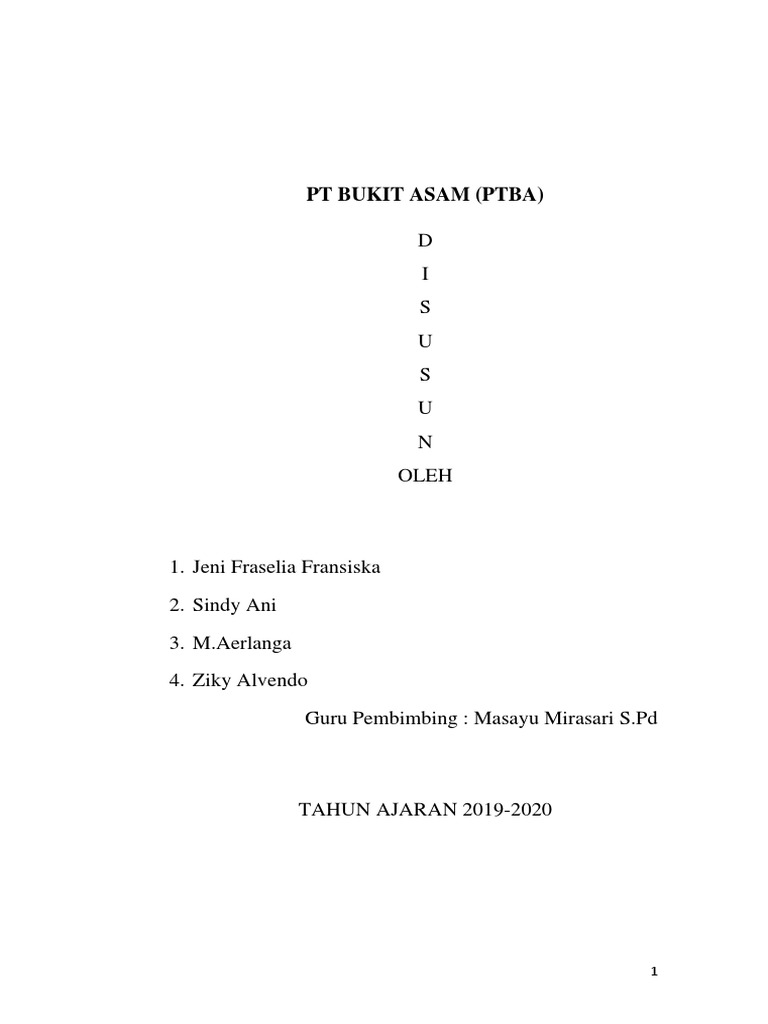 PTBA | PDF