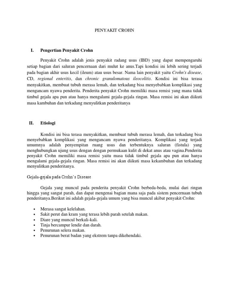 Fkol Penyakit Crohn | PDF