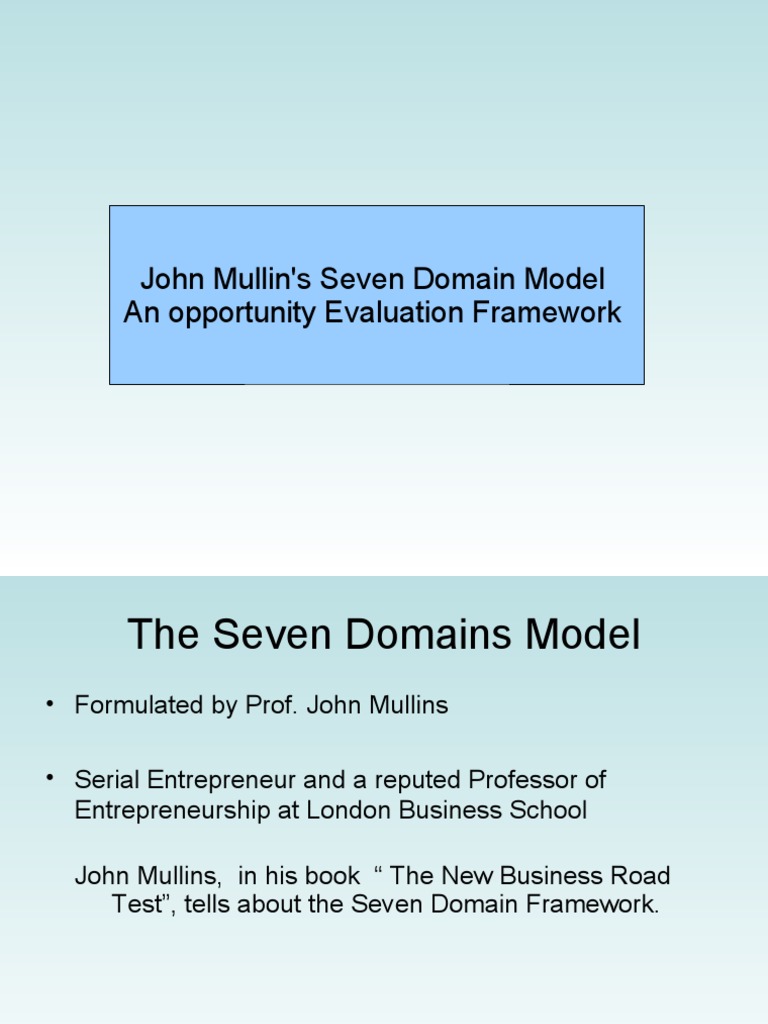 The Seven Domains Model - Jab | PDF | Entrepreneurship | Market Analysis