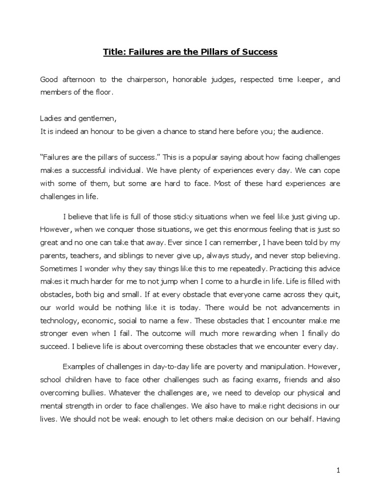 Failures Are The Pillars of Success | PDF | Behavioural Sciences ...