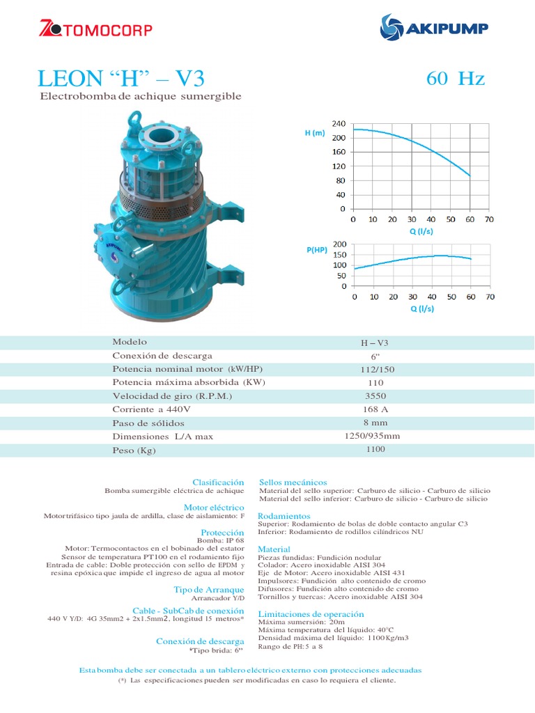 Bomba León | PDF | Motor eléctrico | Acero