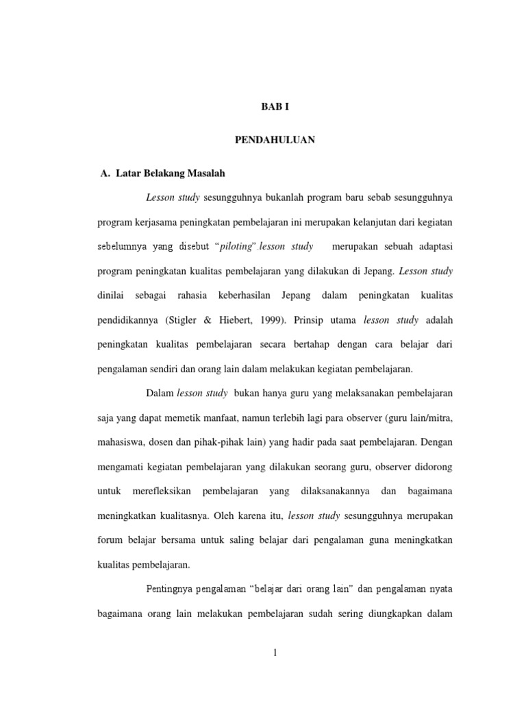 Laporan Penelitian Lesson Study | PDF