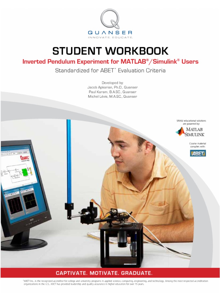 Rotary Pendulum Workbook (Student) PDF | PDF | Control Theory | Matrix ...