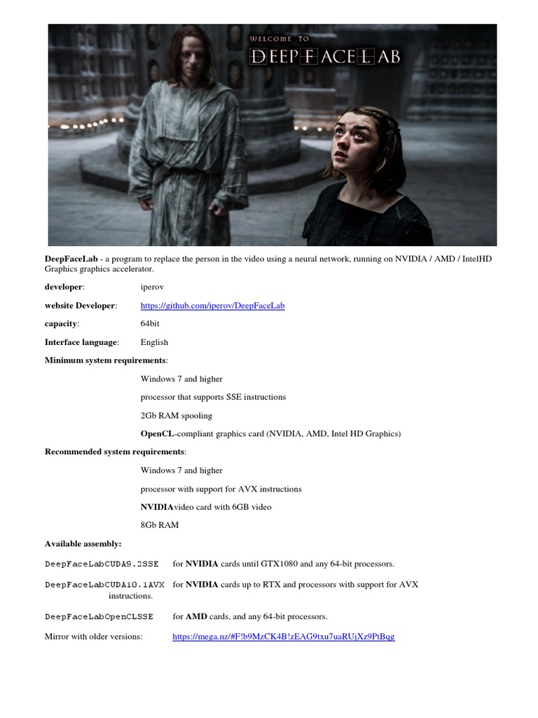 Deep Face Lab PDF | PDF | Central Processing Unit | 64 Bit Computing