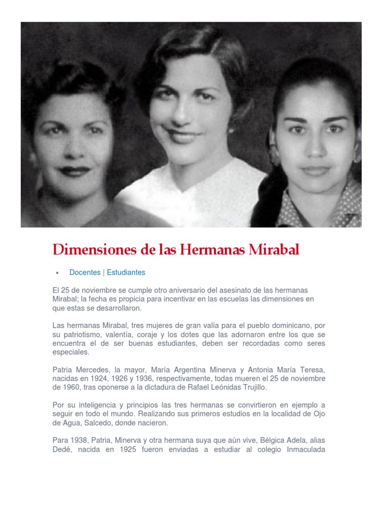 Hermanas Mirabal | PDF | Licenciatura | Escuelas