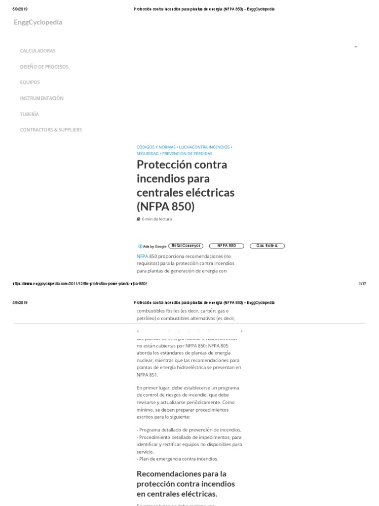 Resumen CENTRALES (NFPA 850) | PDF | Generación eléctrica | Transformador
