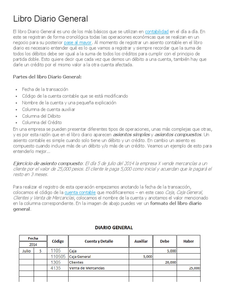 Libro Diario General | PDF | Contabilidad | Business