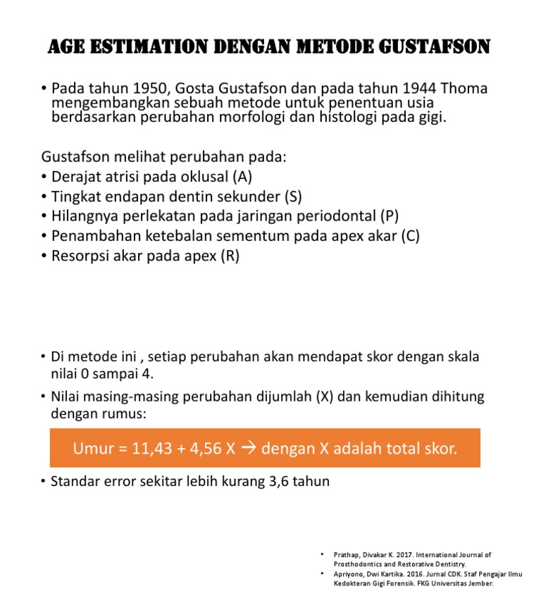 Estimasi Usia dengan Metode Gustafson | PDF