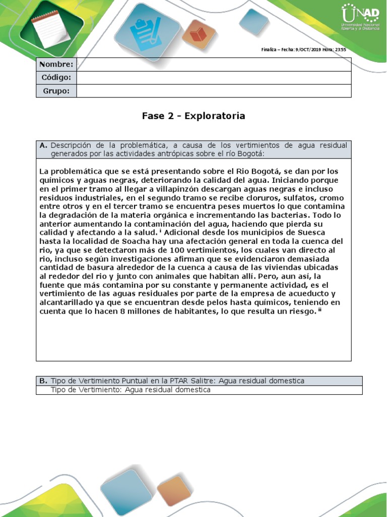 Fase 2 - Exploratoria | PDF | Aguas residuales | Cuestiones ambientales