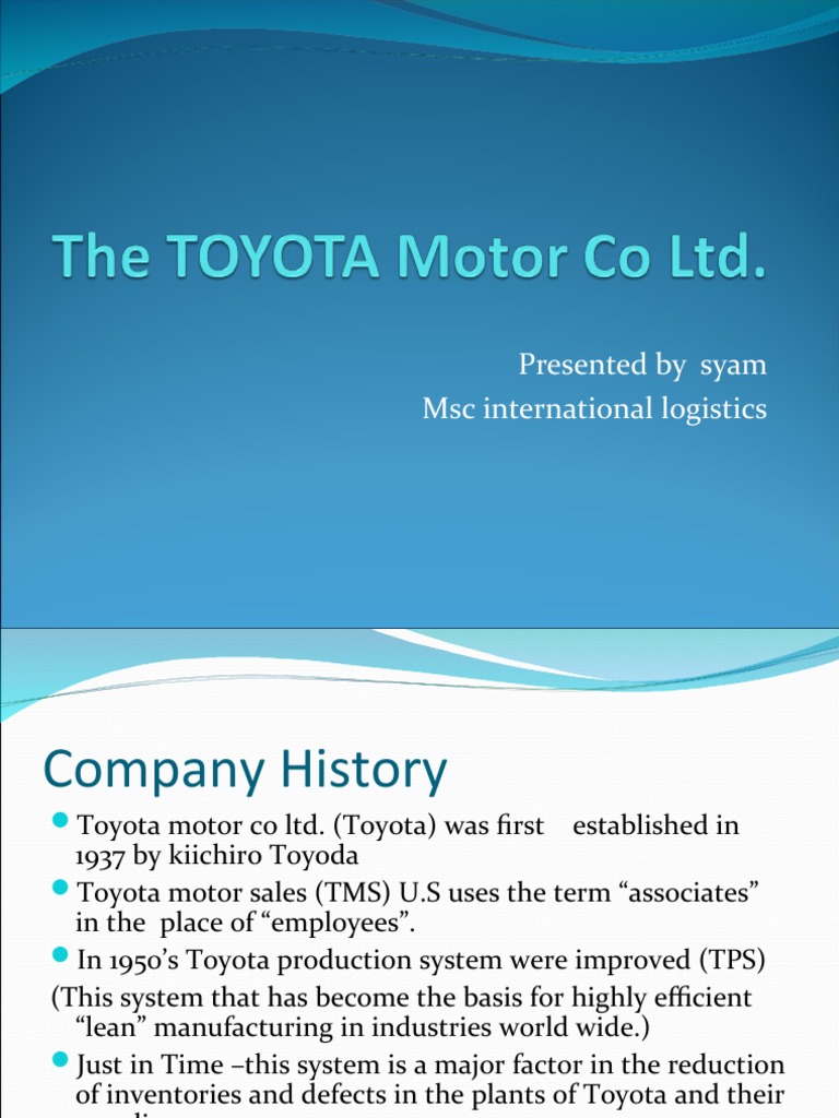 The Toyota Motor Co LTD | PDF | Automotive Industry | Toyota