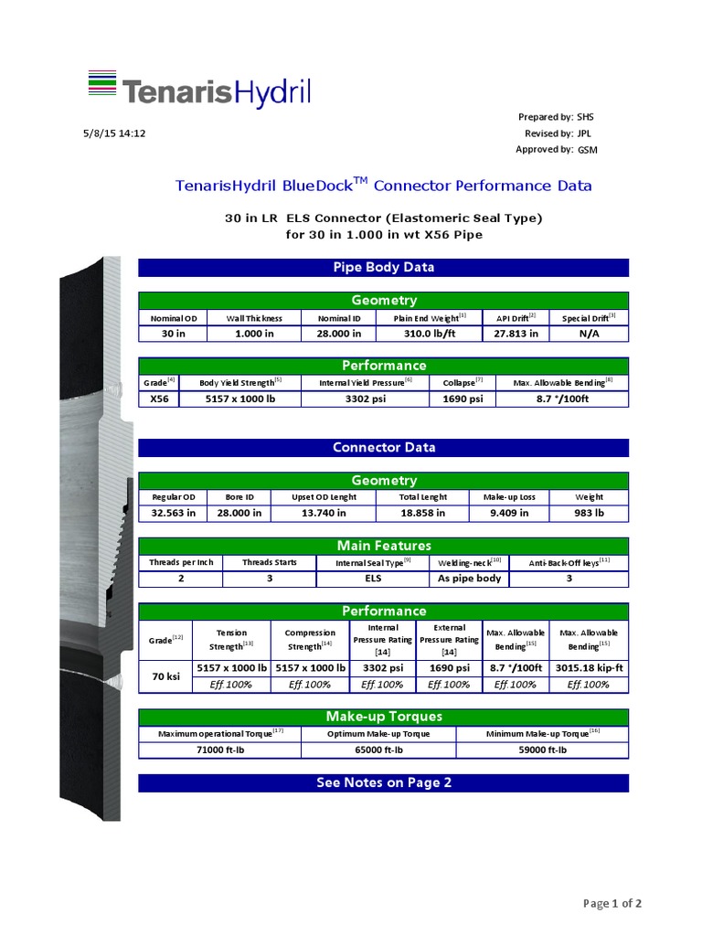 Datasheet 30in Casing Ichalkil 4-Fieldwood (00000002) | PDF | Pipe ...